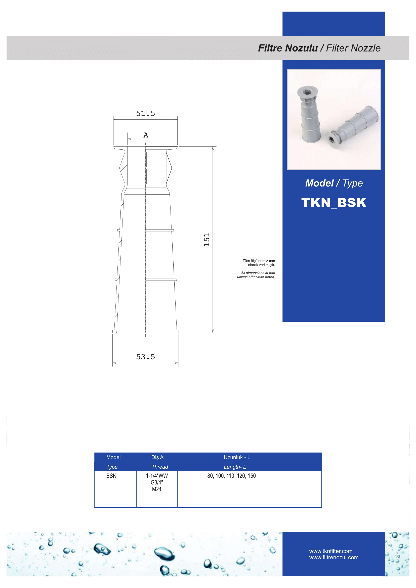 BSK Konik Beton Somunu - Tkn Filter