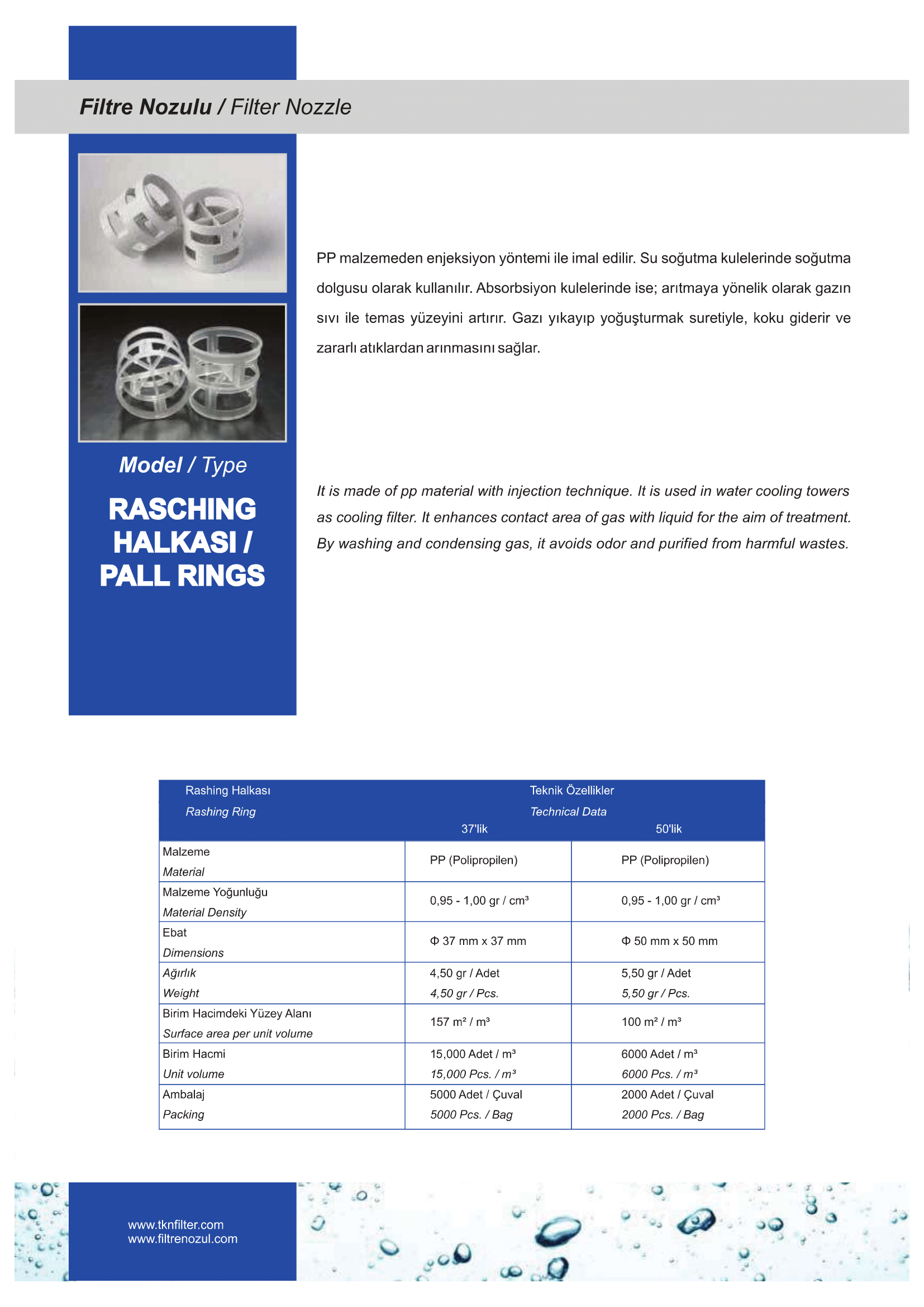 Rasching / Rashing Halkası - Tkn Filter